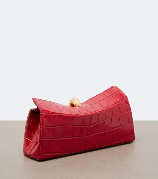 Jacquemus Valerie Croc-effect Leather Clutch