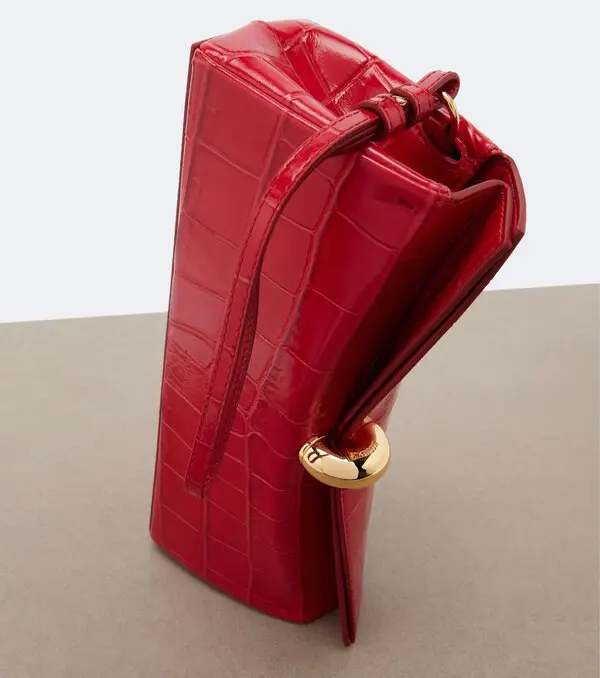 Jacquemus Valerie Croc-effect Leather Clutch