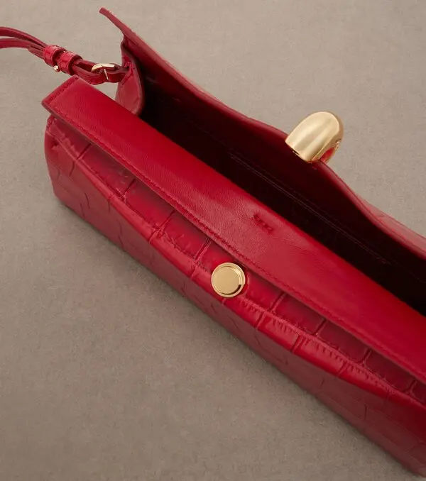 Jacquemus Valerie Croc-effect Leather Clutch