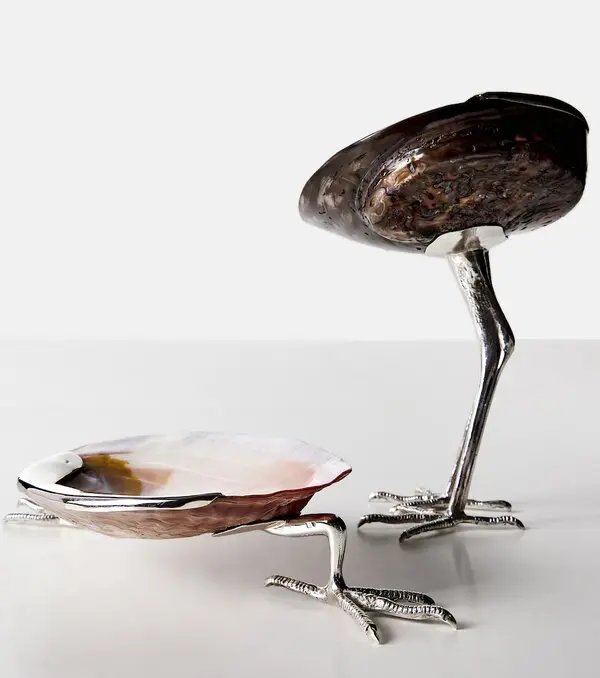 TAVARES 1922 Bird Edit Shell And Sterling Silver Decorative Object