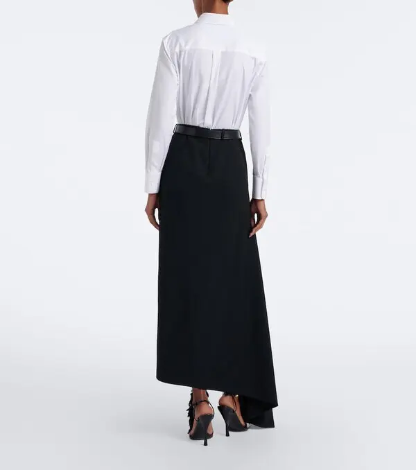 Givenchy Asymmetric Wool Midi Skirt