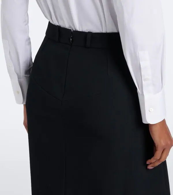 Givenchy Asymmetric Wool Midi Skirt
