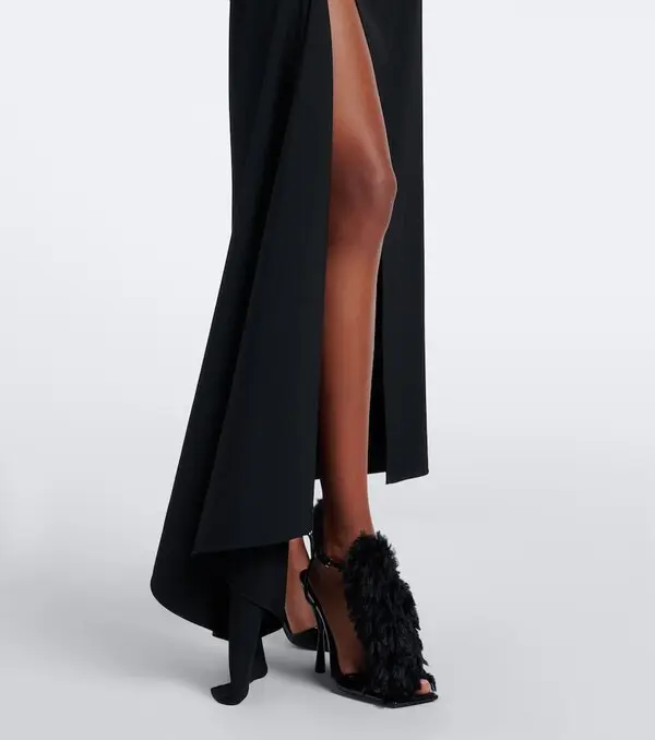 Givenchy Asymmetric Wool Midi Skirt