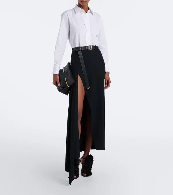 Givenchy Asymmetric Wool Midi Skirt