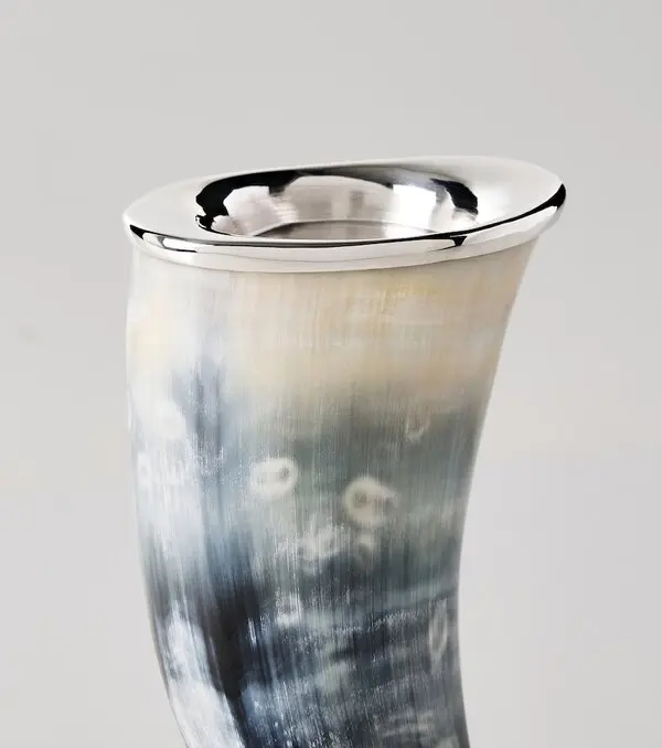 TAVARES 1922 Bird Edit Horn And Sterling Silver Candle Holder
