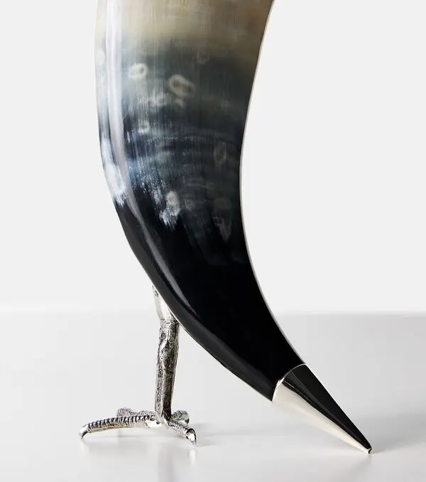 TAVARES 1922 Bird Edit Horn And Sterling Silver Candle Holder