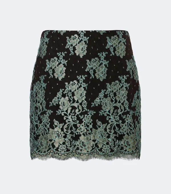 Valentino Garavani Lace Miniskirt - Black