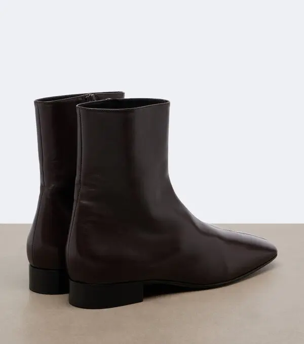 THE ROW Cindy Leather Ankle Boots
