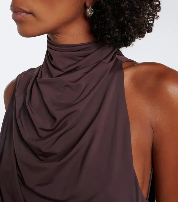 DE LA VALI Lurna Draped Jersey Maxi Dress