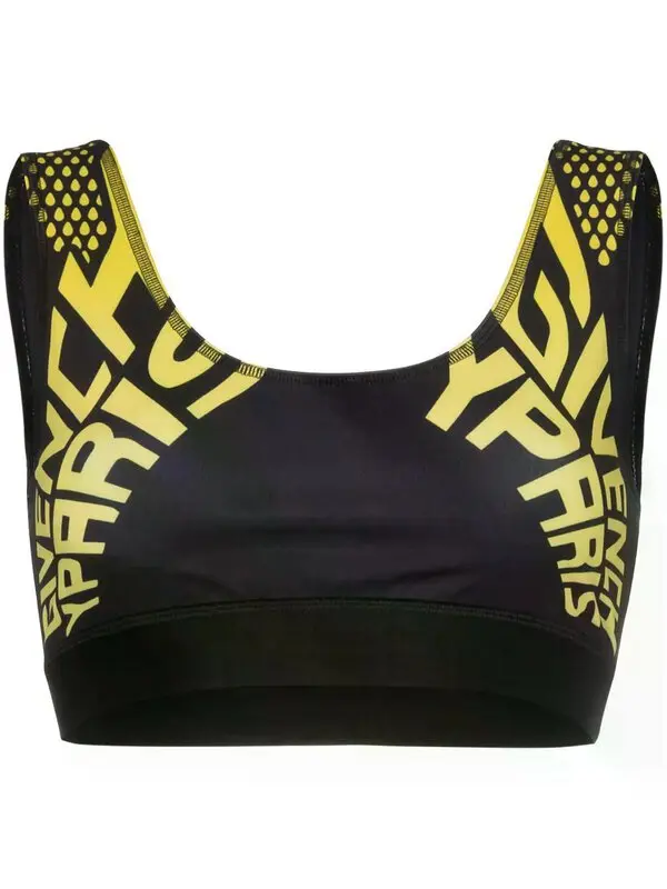 Givenchy Logo Print Sports Bra - Black