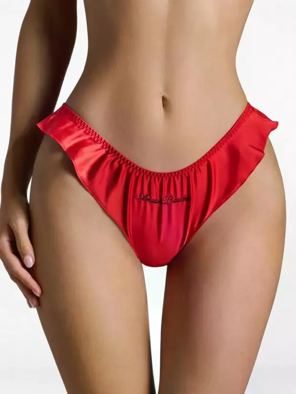SCANDALE Dédicace Ruffled Satin Thong