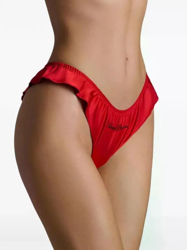 SCANDALE Dédicace Ruffled Satin Thong