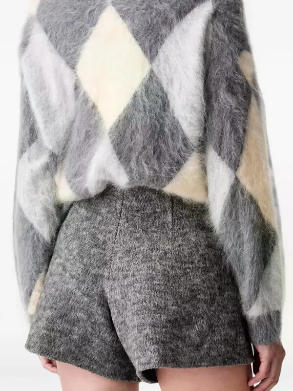 SILVIAN HEACH Brushed-effect High-waist Shorts