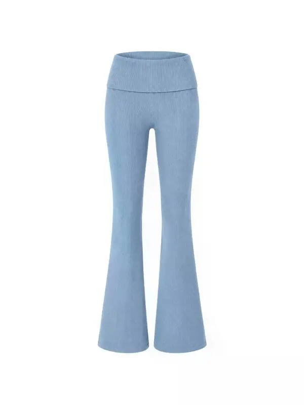Guess Nina Ribbed Flared Trousers - Blue