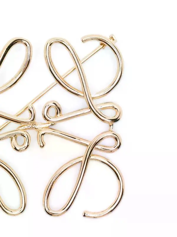 Loewe Anagram Brooch In Metal - Gold