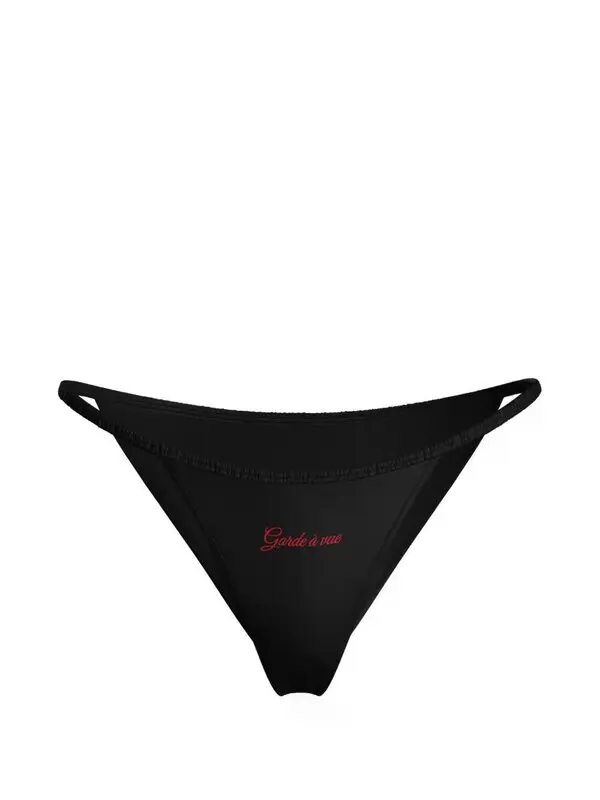 SCANDALE Dédicace Embroidered Satin Briefs - Black