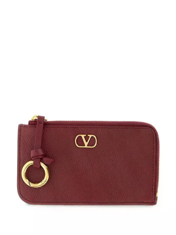 Valentino Garavani Vlogo Signature Leather Cardholder - Red
