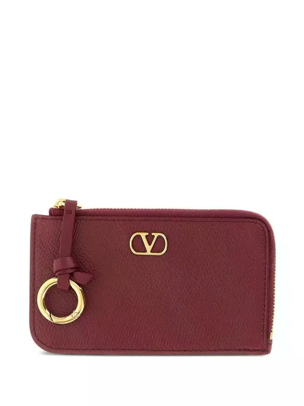 Valentino Garavani Vlogo Signature Leather Cardholder - Red