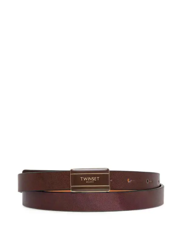 TWINSET Logo-plaque Faux-leather Belt - Brown