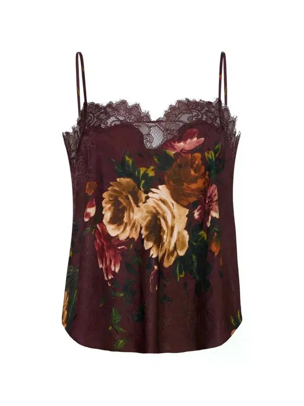 Cara Cara Nala Floral-print Lace-trim Top