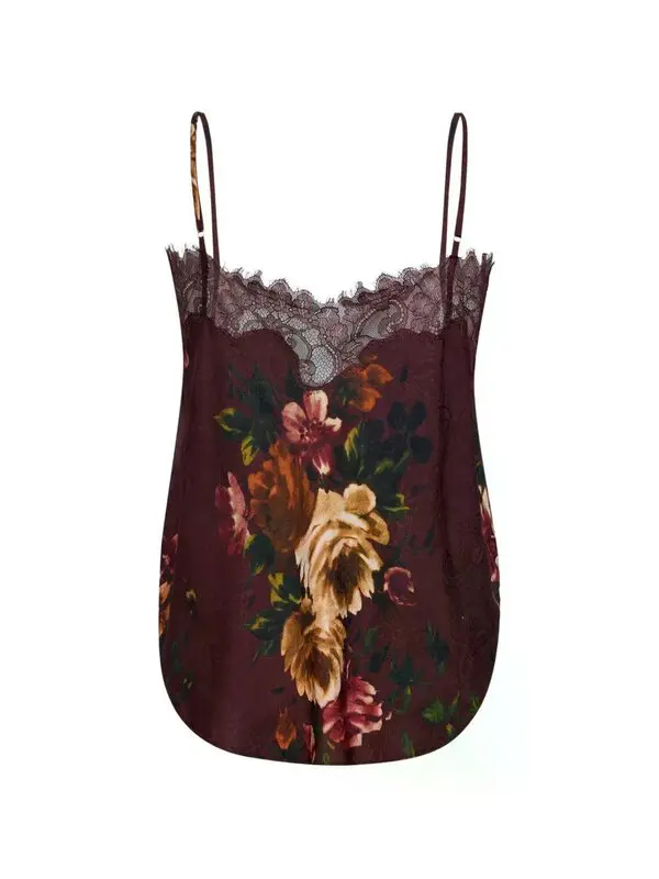Cara Cara Nala Floral-print Lace-trim Top