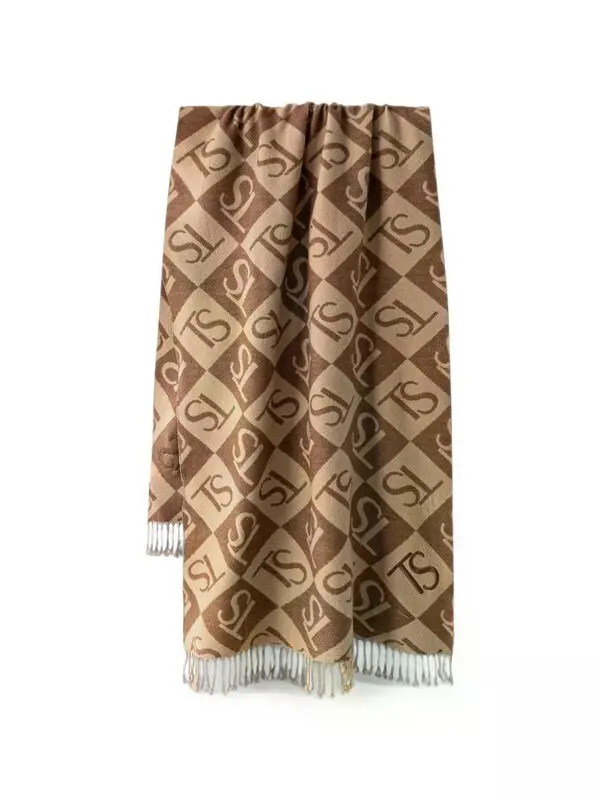 TWINSET Monogram-pattern Fringed Scarf