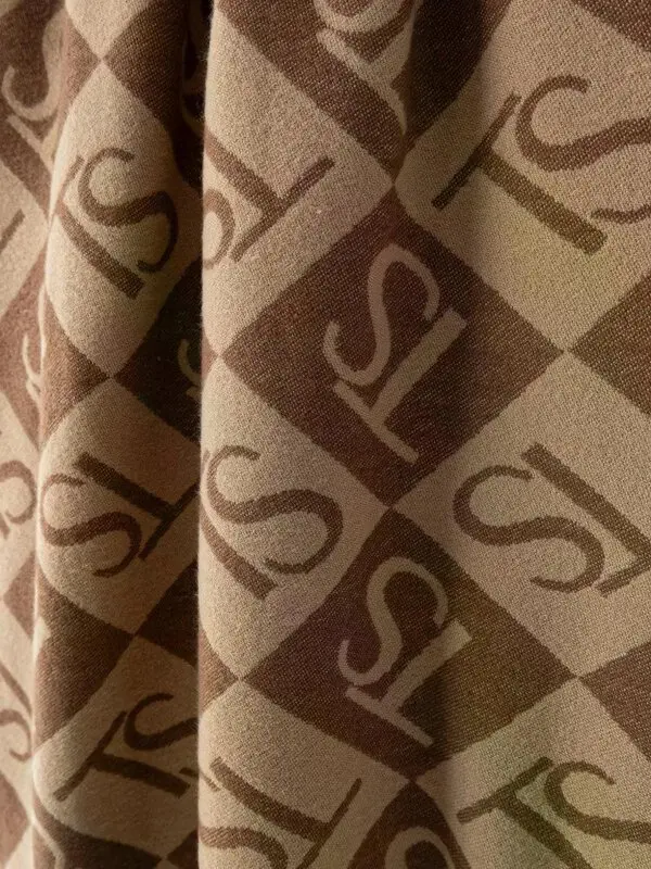 TWINSET Monogram-pattern Fringed Scarf
