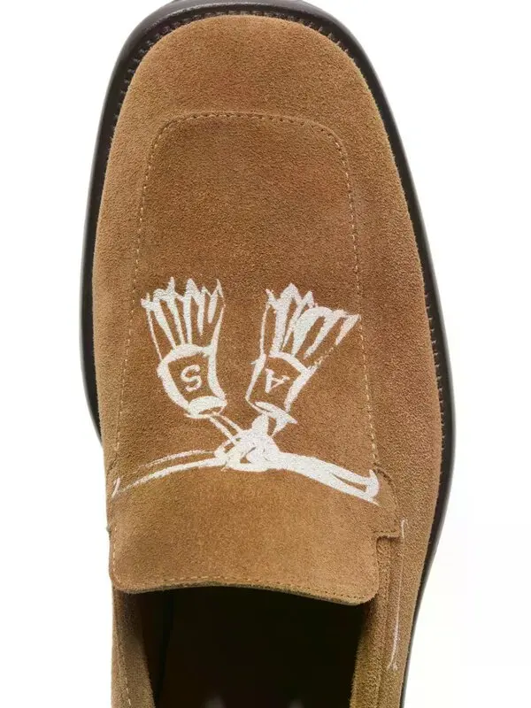 Acne Studios Printed Suede Loafers
