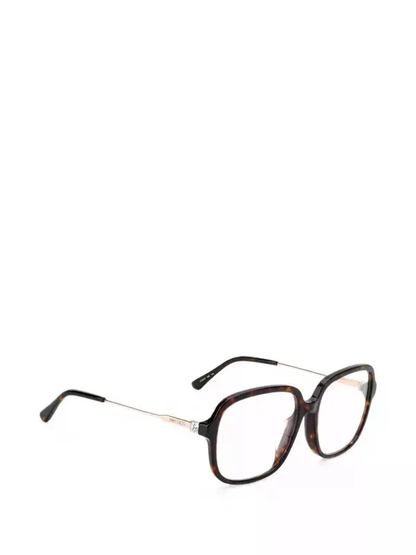 JIMMY CHOO Tortoiseshell-effect Square-frame Glasses