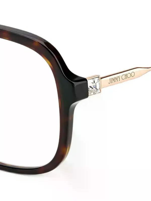 JIMMY CHOO Tortoiseshell-effect Square-frame Glasses
