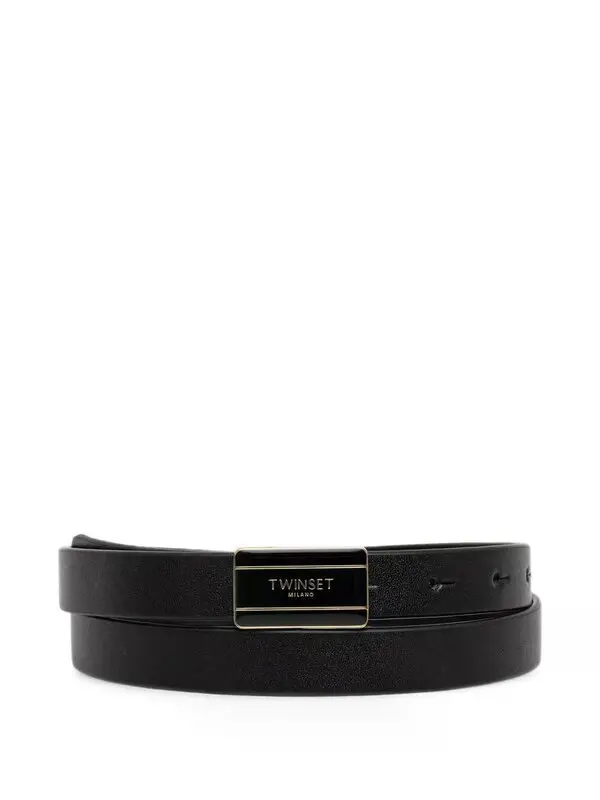 TWINSET Logo-plaque Leather Belt - Black