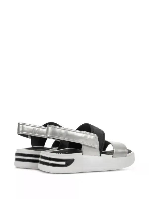 Geox Metallic-effect Touch-strap Sandals