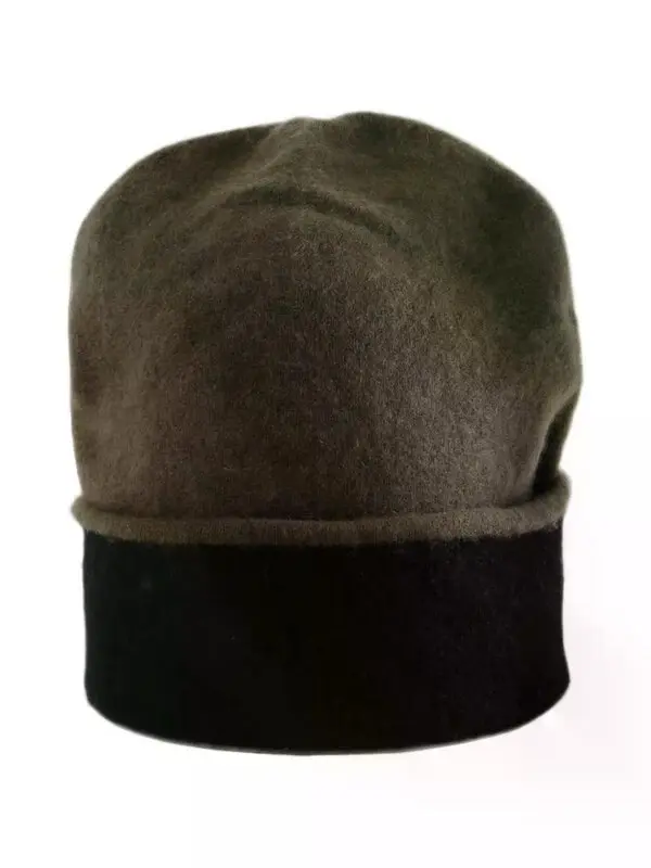 Frenckenberger Knitted Reversible Beanie Hat - Brown