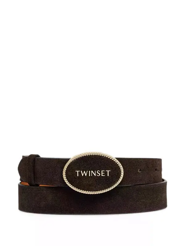 TWINSET Logo-plaque Suede Belt - Brown
