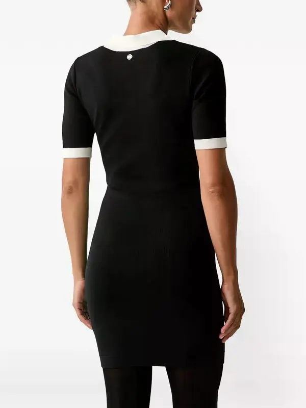 SILVIAN HEACH Anders Contrast-trim Button-up Mini Dress - Black