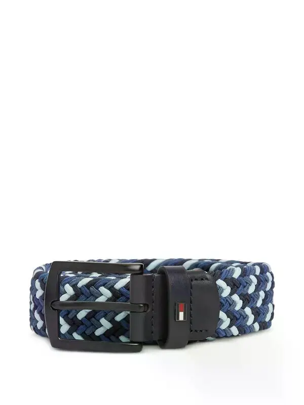 Tommy Hilfiger Logo Plaque Braided Belt - Blue