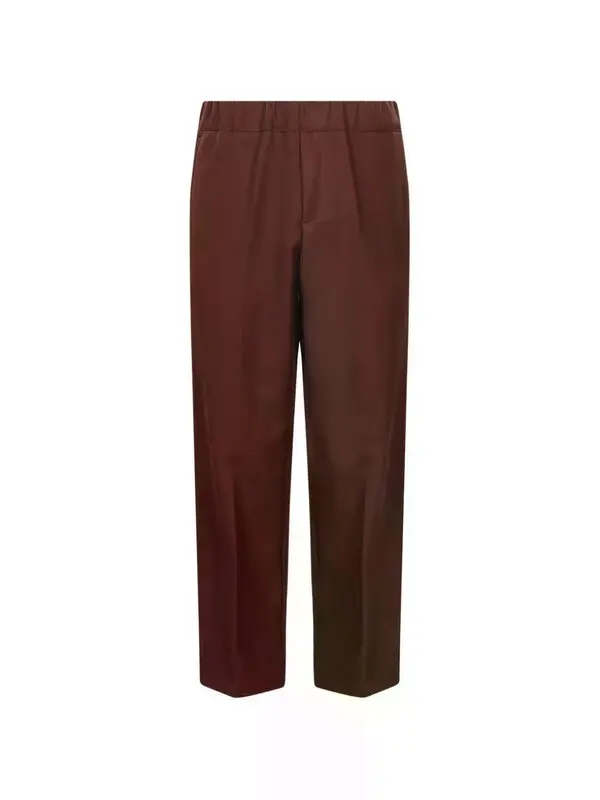 COSTUMEIN Elasticated-waistband Pressed-crease Trousers - Brown