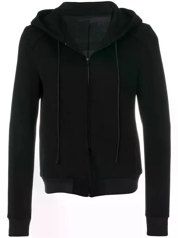 JUUN.J Logo-embroidered Zip-up Hoodie - Black
