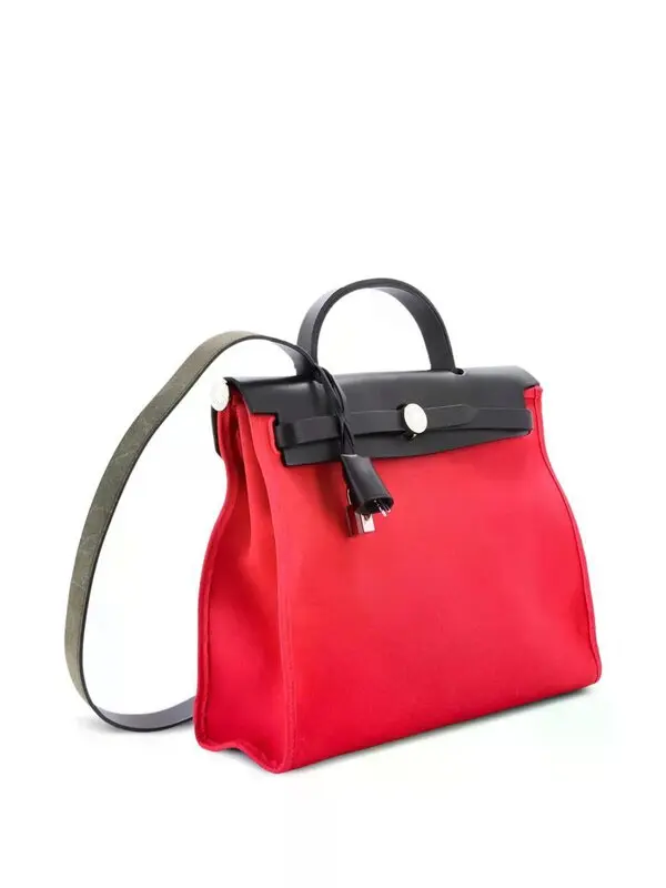 Hermès Herbag Zip Leather And Toile 31 Shoulder Bag