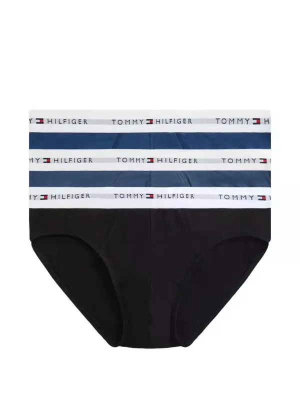 Tommy Hilfiger Signature Logo-waistband Briefs - Black