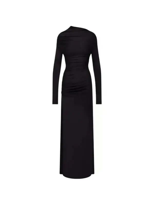 Victoria Beckham Ruched Long-sleeve Maxi Dress