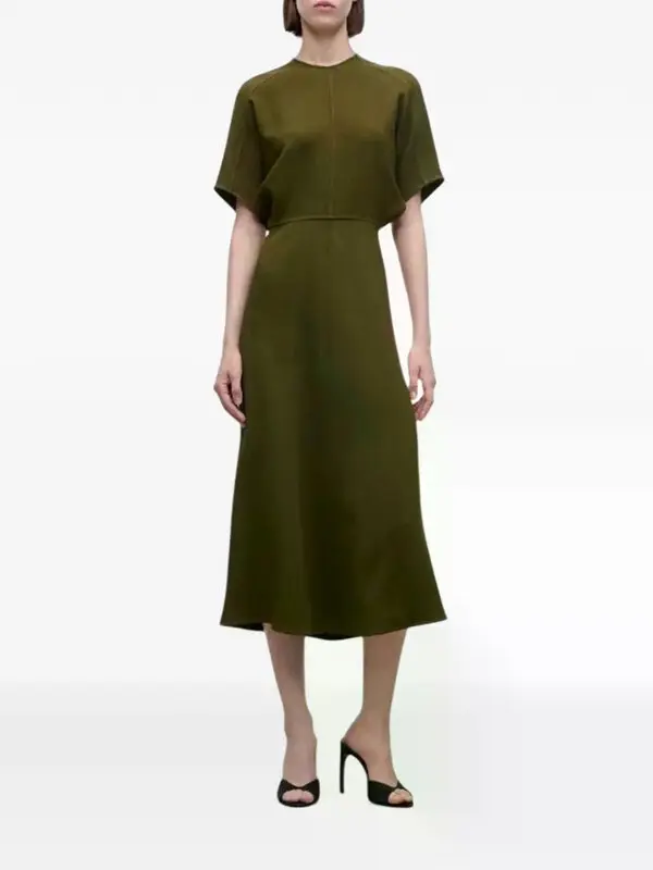 Victoria Beckham Short-sleeve Flared Midi Dress