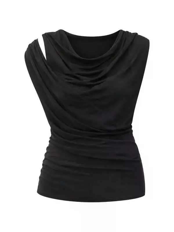 Alpha Studio Draped Cut-out Top