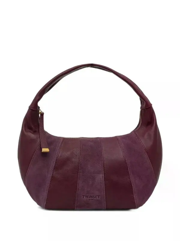 TWINSET Suede And Leather Shoulder Bag - Purple