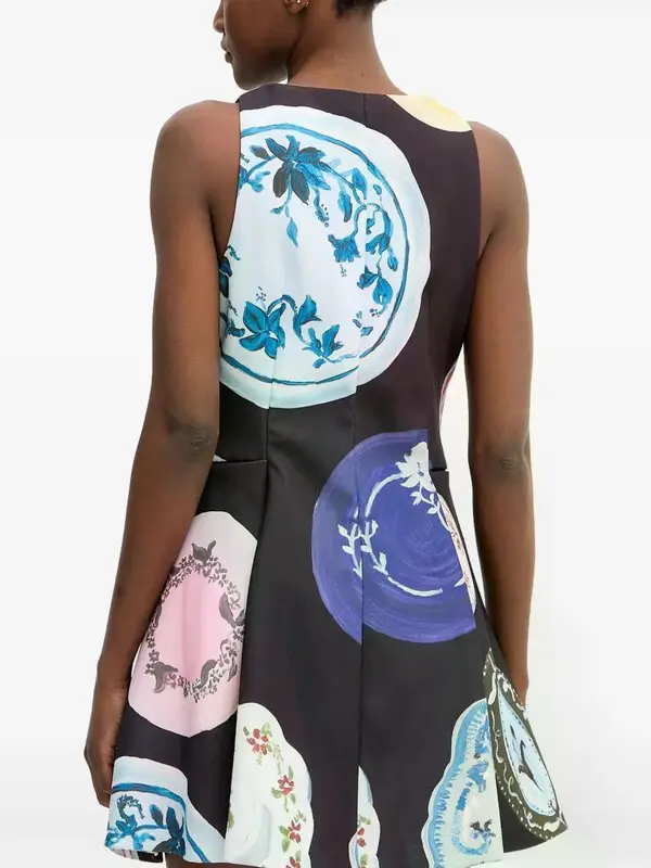Stine Goya Plate Print Button-up Mini Dress
