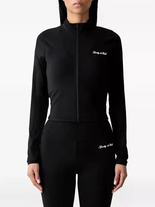 SPORTY & RICH Logo-print Zip-up Sweatshirt