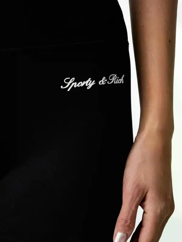 SPORTY & RICH Logo-print Mini Shorts