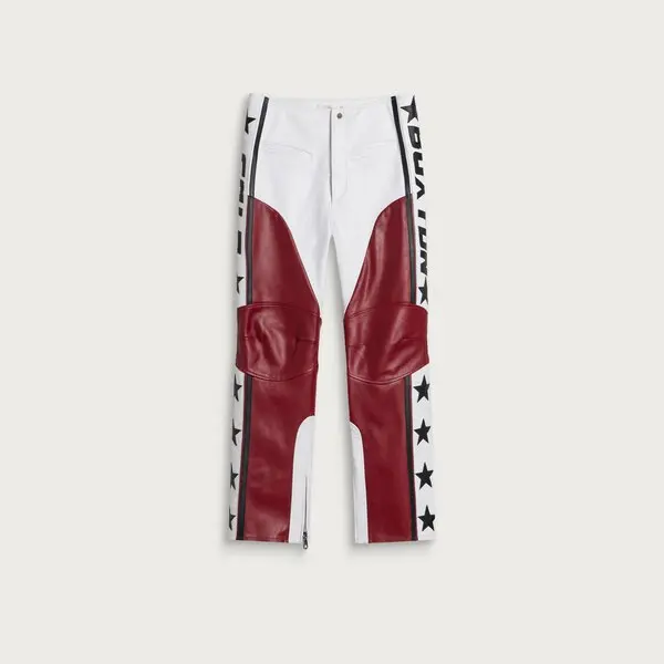 COLE BUXTON End. X Leather Trials Pants - Red/white