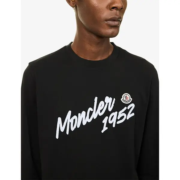 Moncler Scribble Logo-print Long-sleeve Cotton T-shirt