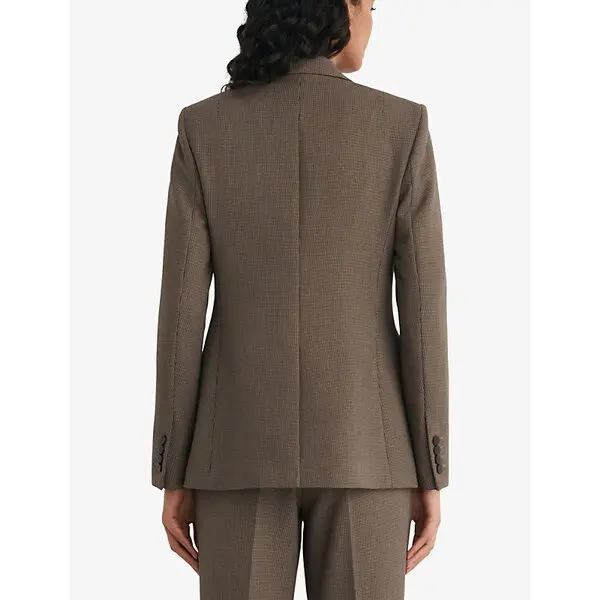 REISS Gabi Puppytooth Stretch-woven Blazer